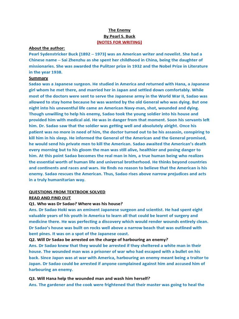 XII-The Enemy-Notes | PDF