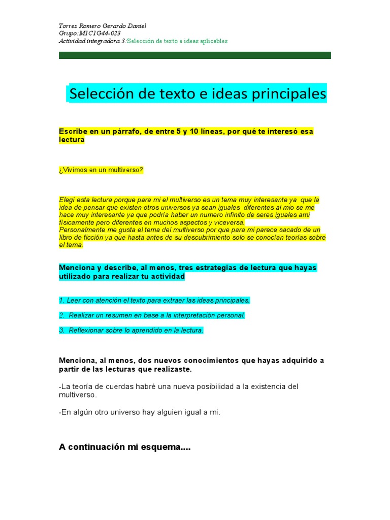 Selección de Texto e Ideas Principales | PDF | Multiverso | Teoría
