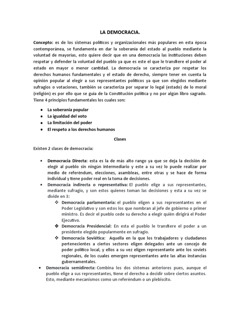 La Democracia | PDF | Democracia | Ideologías políticas