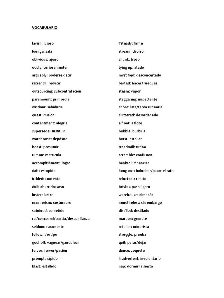 Vocabulario y Sinónimos Clave | PDF | Historia
