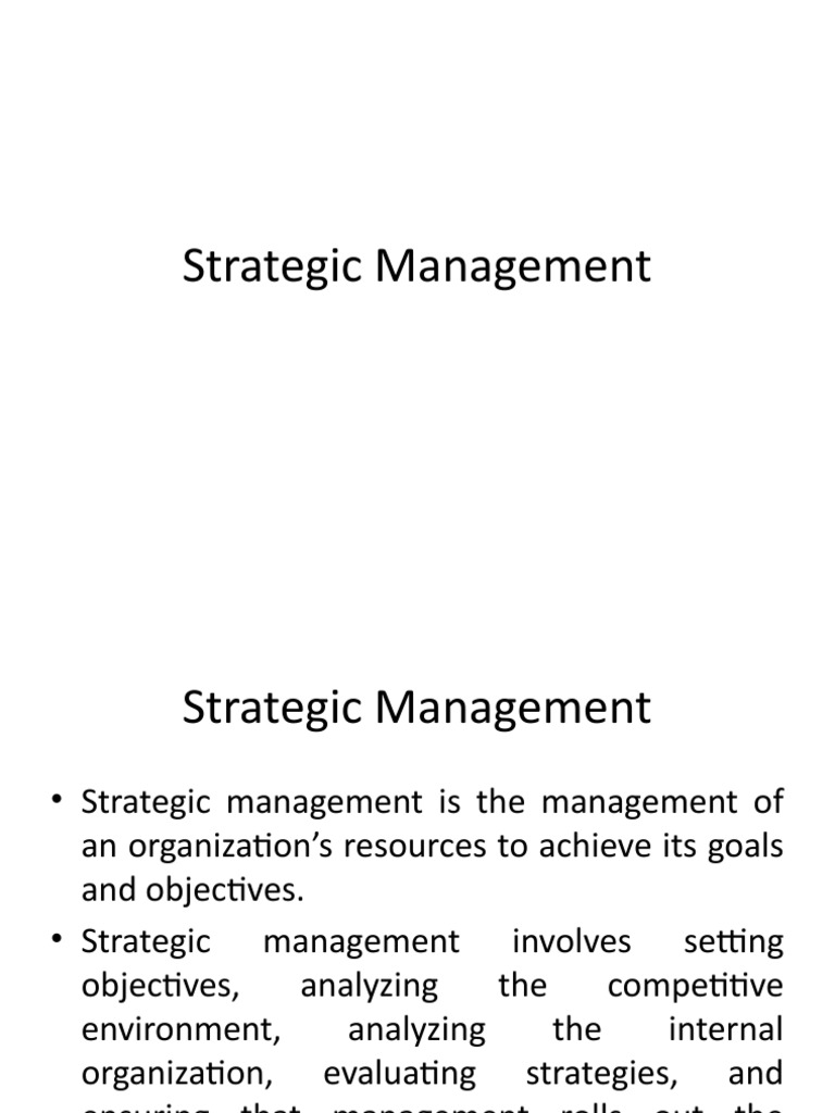 Strategic Management Presentation | PDF | Strategic Management | Goal
