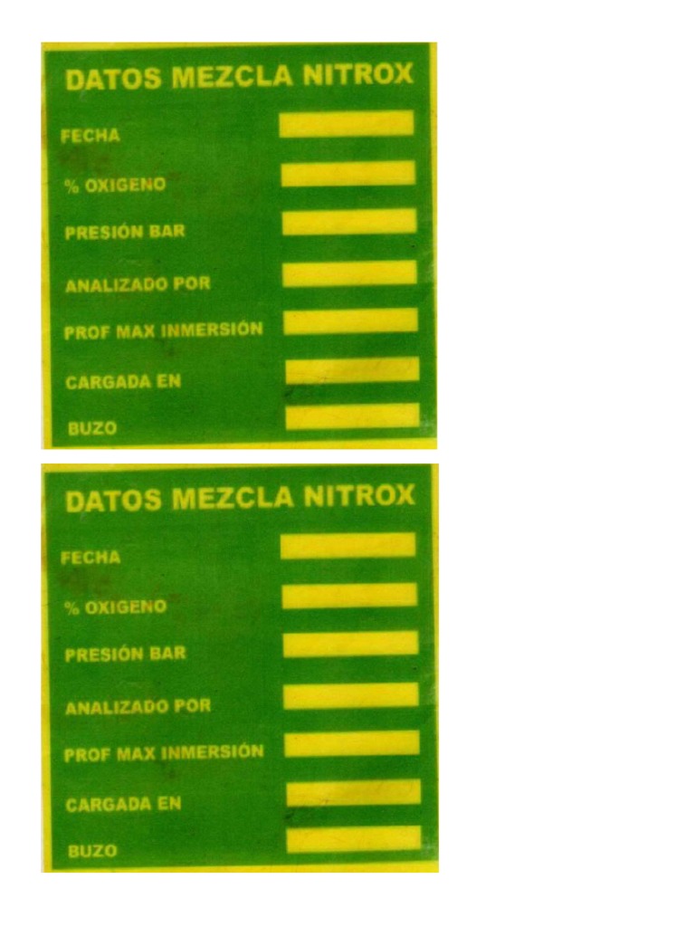 Plantillas Nitrox | PDF