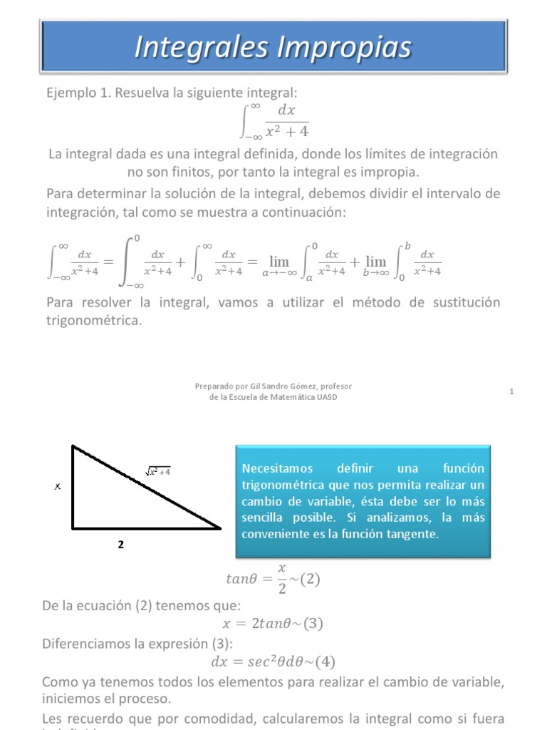 Integrales Impropias | PDF | Integral | Conceptos matemáticos