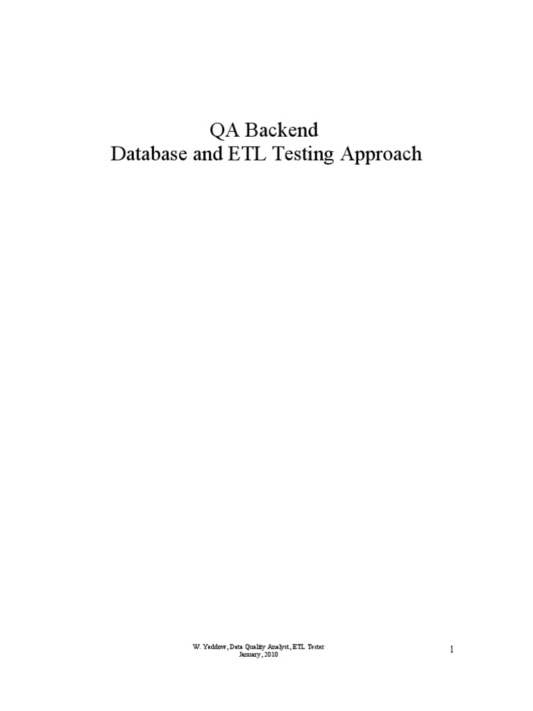 Backend Database Stored Procedure Testing Strategy Approach Pdf Database Index Databases