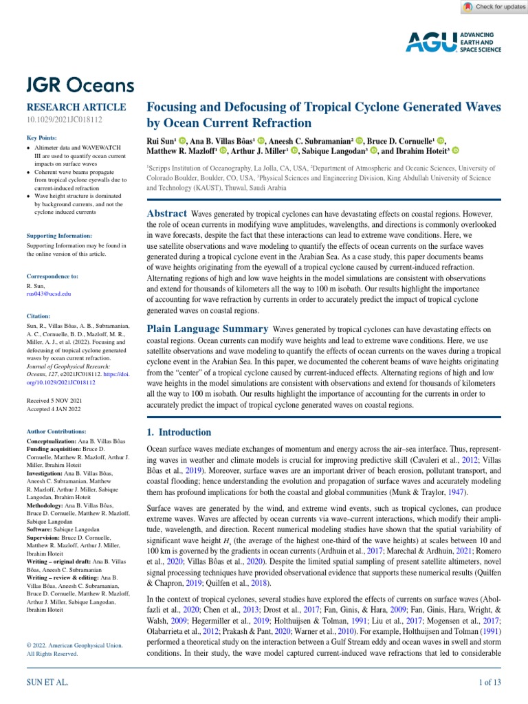 Wave Current Refraction | PDF | Tropical Cyclones | Hydrography