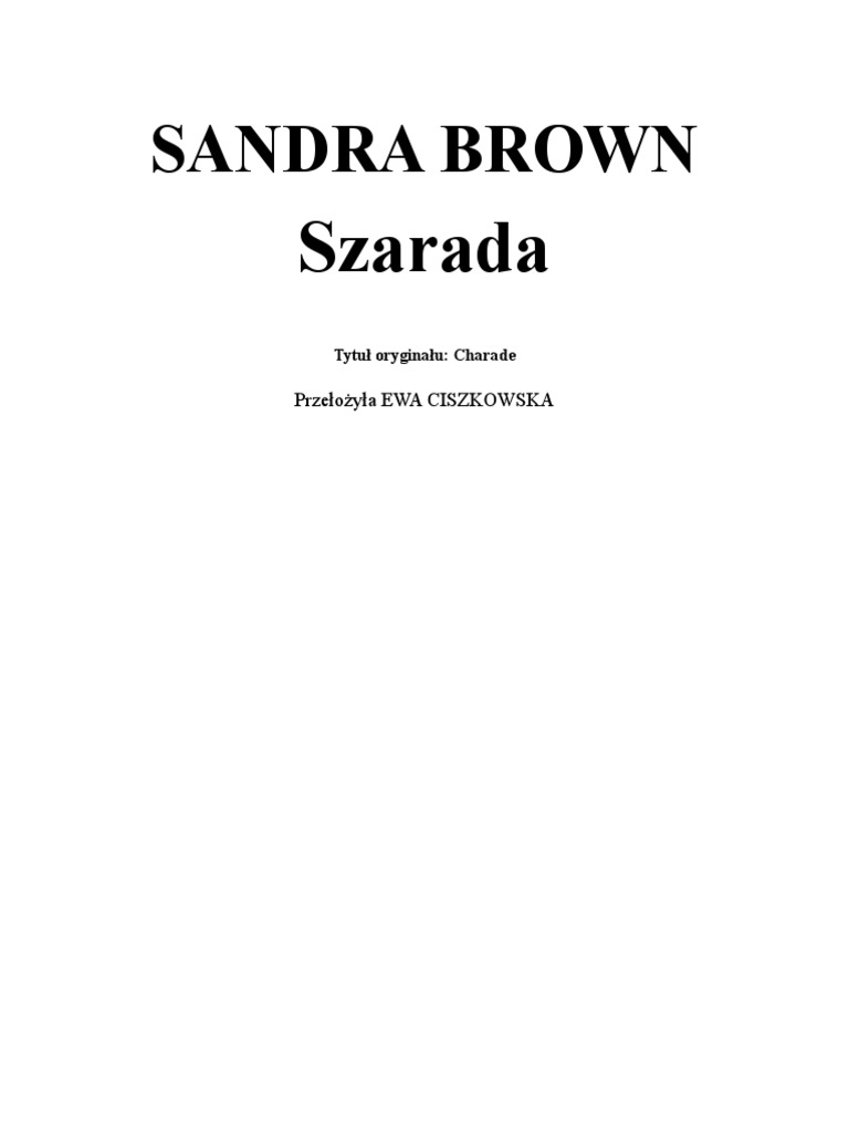 Brown Sandra - Szarada | PDF