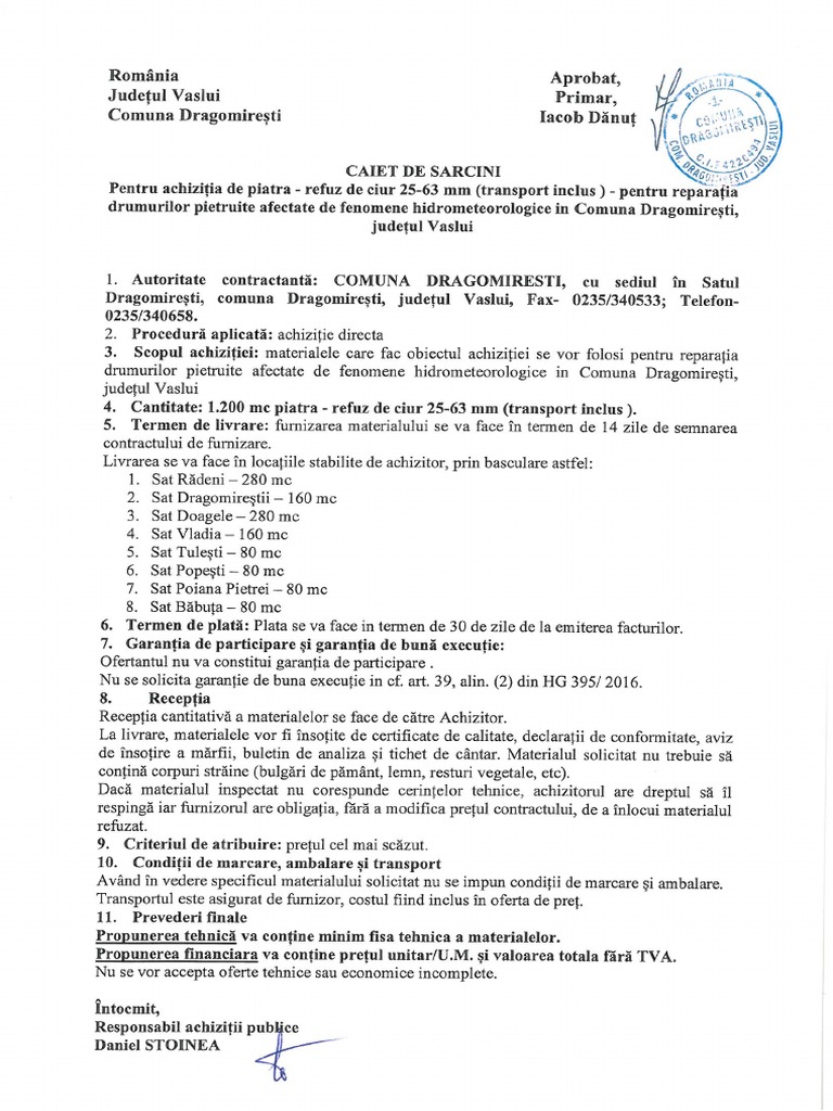 Documentatie Refuz de Ciur 25-63 MM | PDF