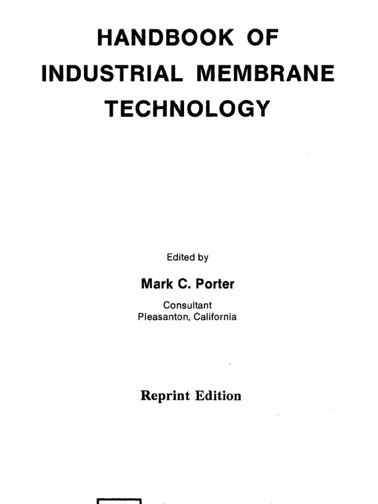 Handbook of Industrial Membrane Technology | PDF | Osmosis | Membrane