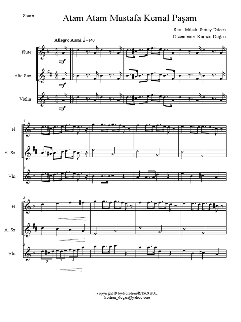 Atam Atam Mustafa Kemal Paşam-Tutti | PDF