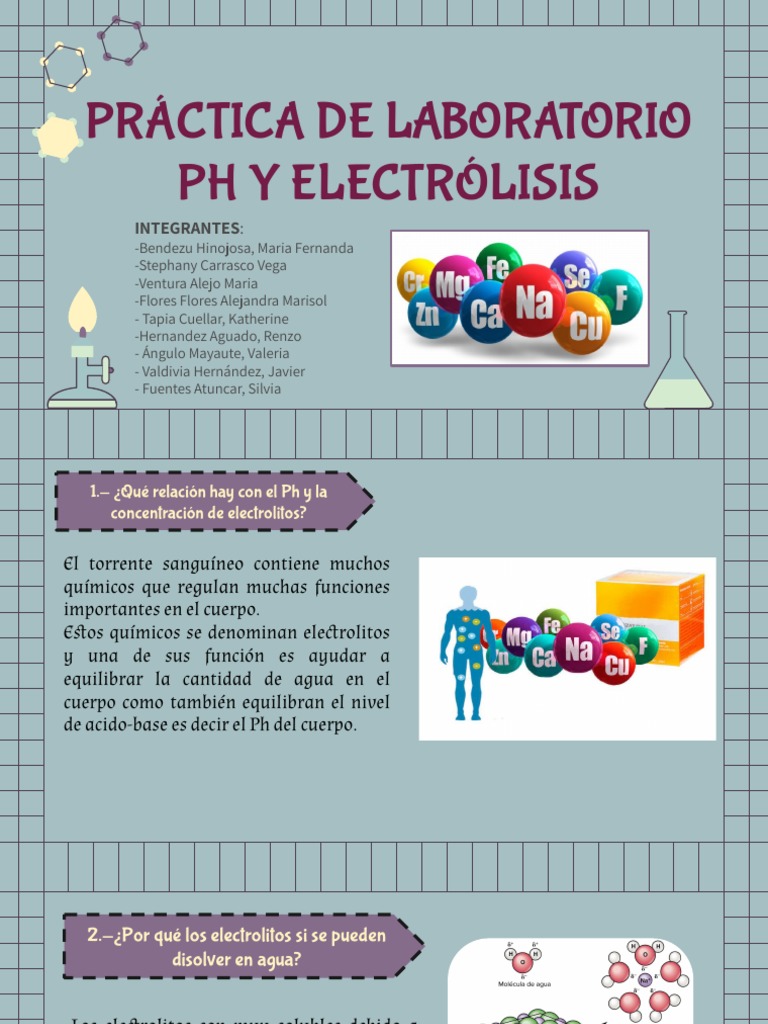 Funciones y fuentes de electrolitos | PDF | Electrólito | Ph