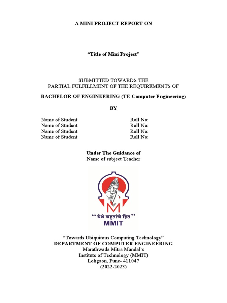 DBMS - Mini Project Report Template | PDF | Computing | Computer Science