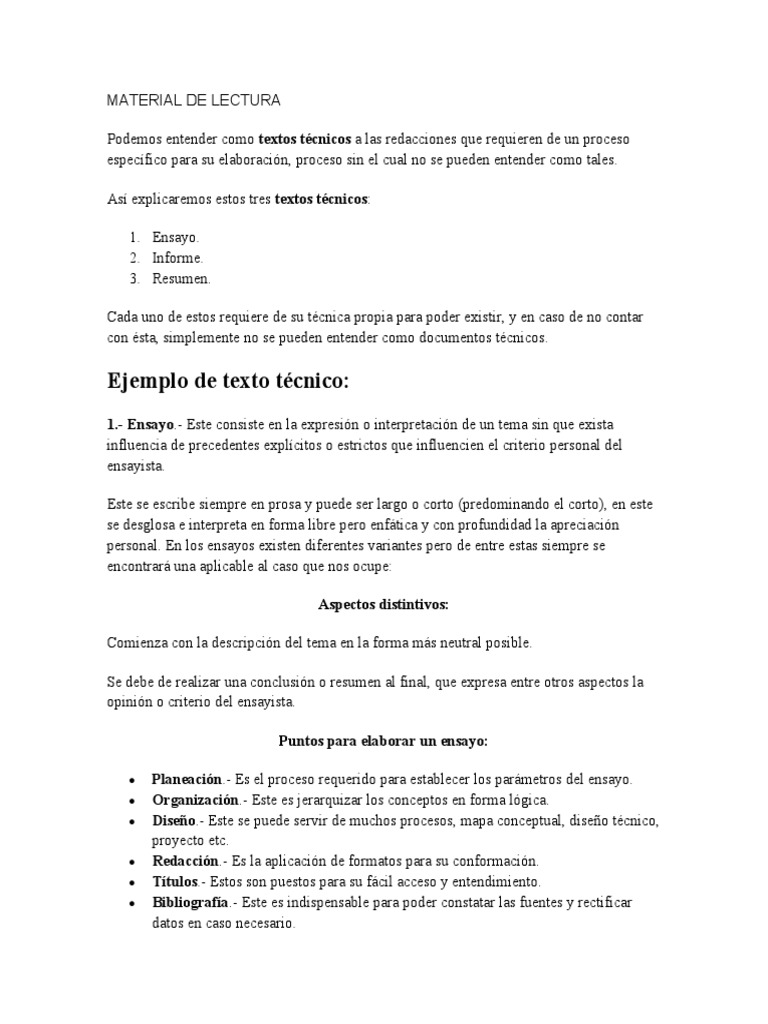 Textos Técnicos | PDF | Ensayos | Autor