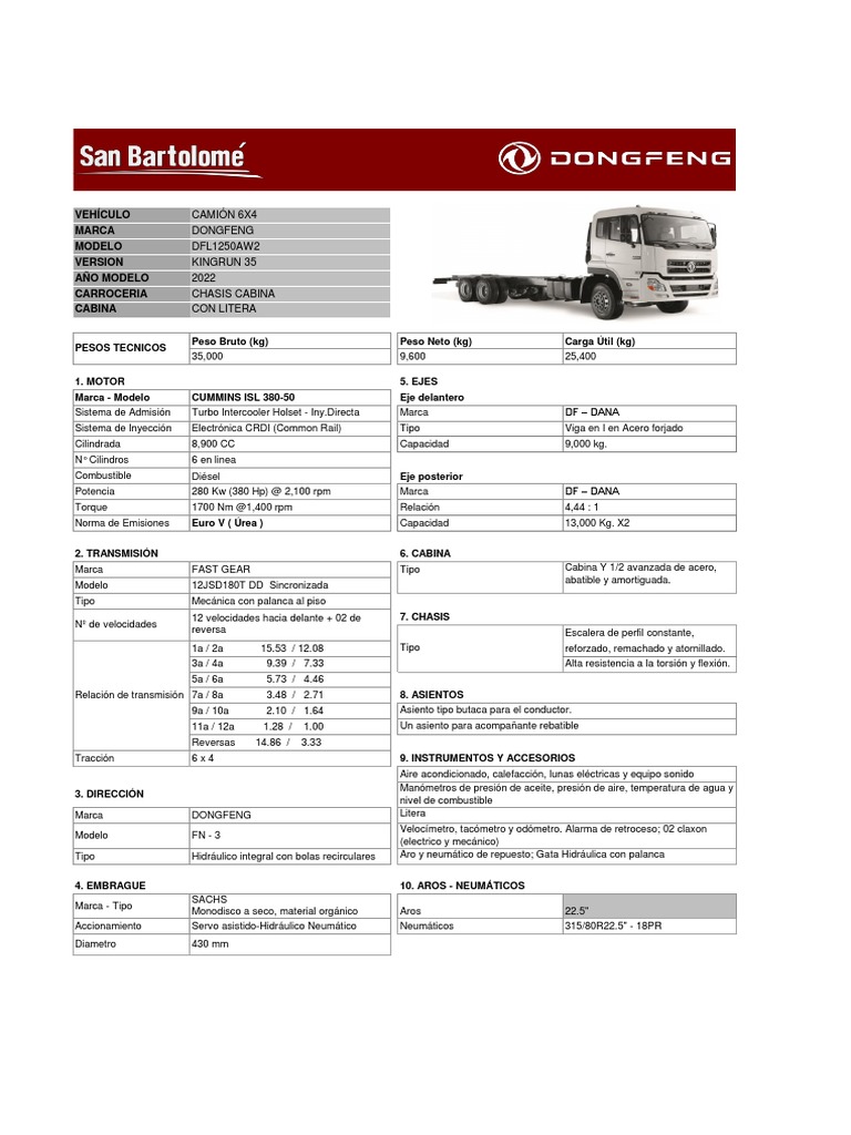 Pesados Kingrun 35 E5 2022 | PDF | Neumático | Vehículos terrestres