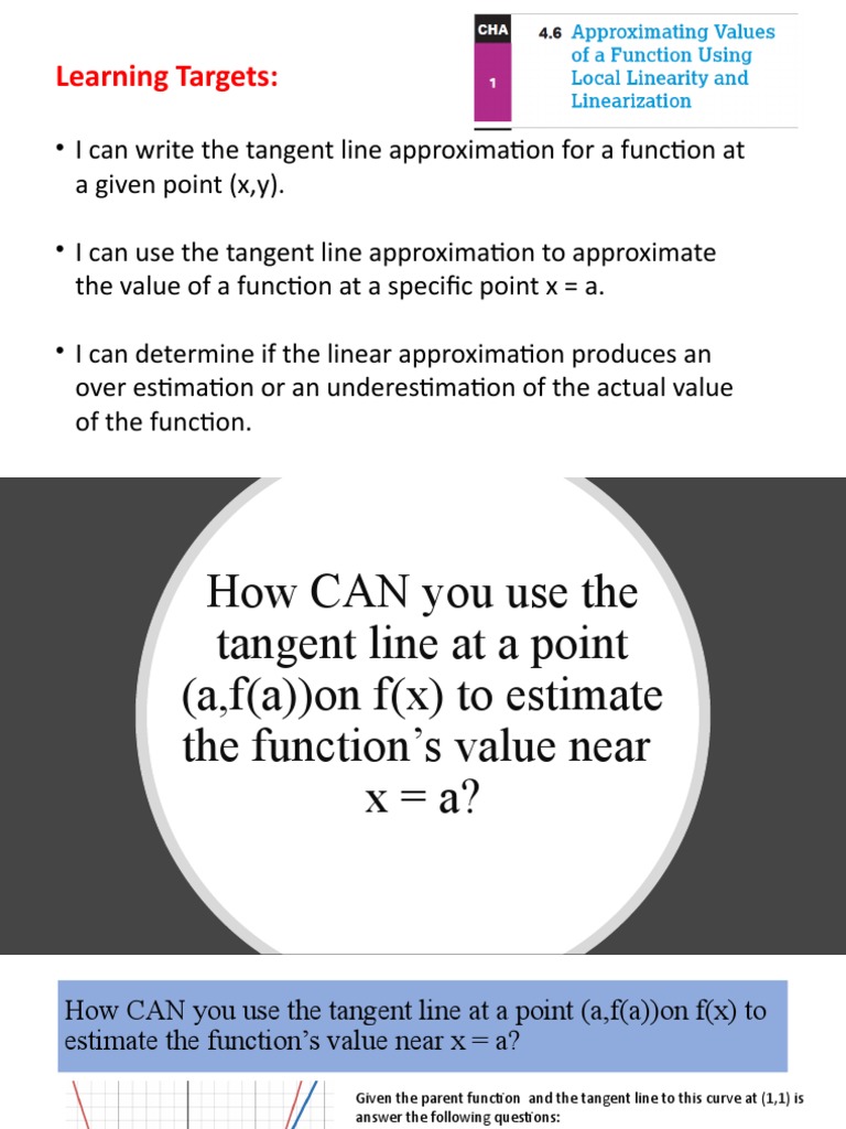 Tangent Line Approximation Guide | PDF | Tangent | Mathematics