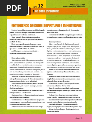 Dons Espirituais E Ministeriais Pdf