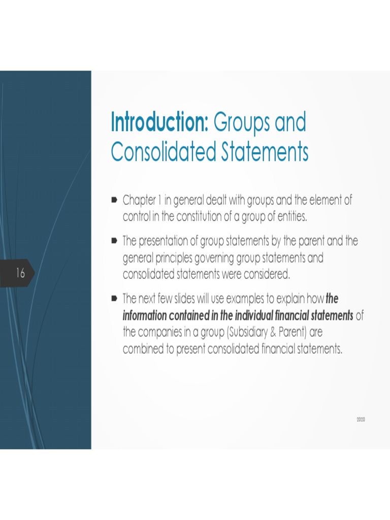 Group Statements - Lecture 2 - 16-End | PDF | Goodwill (Accounting ...
