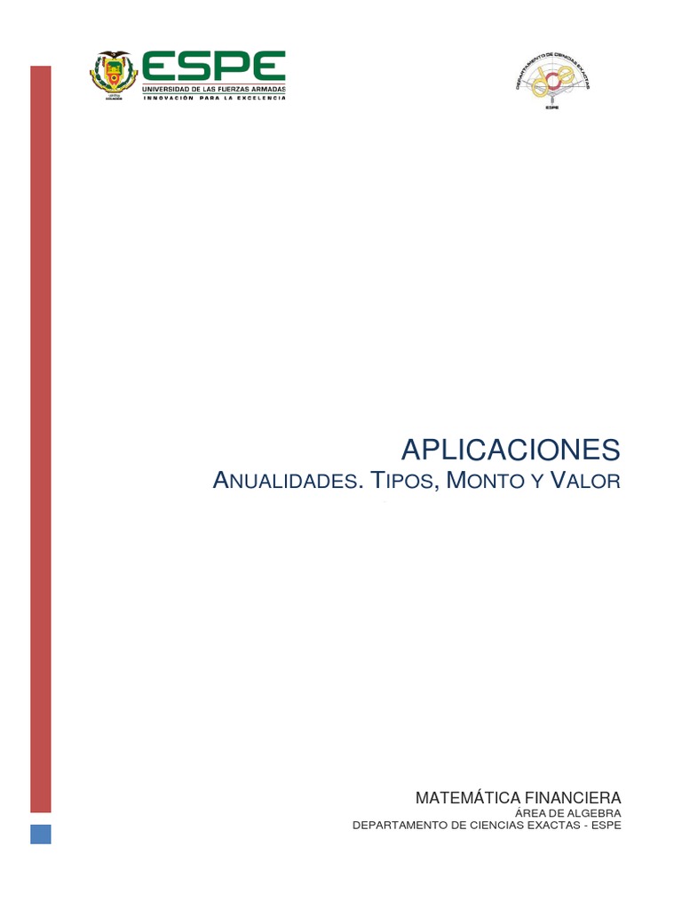 3 1 Anualidades. Tipos Monto y Valor Actual | PDF | Ecuaciones ...
