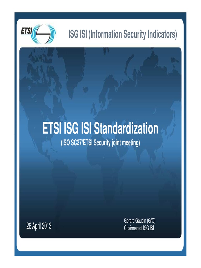 Session 3-3 ETSI ISI Gerard Gaudin | PDF | Information Security ...