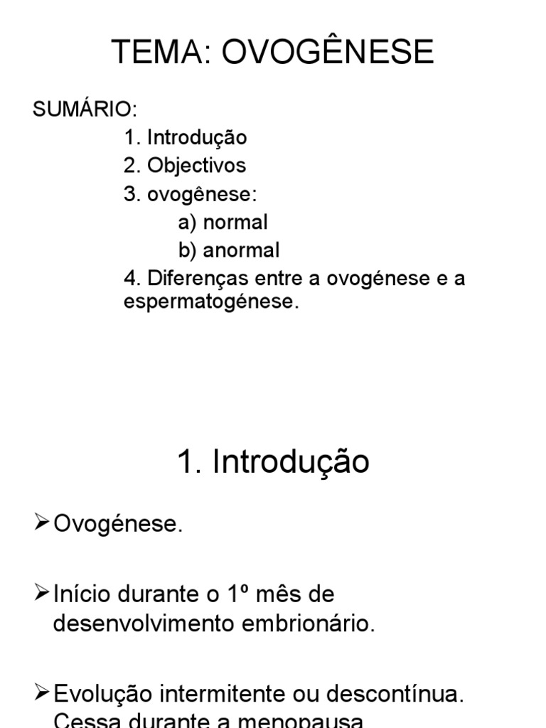 OVOGÉNESE | PDF | Meiose | Biologia Celular