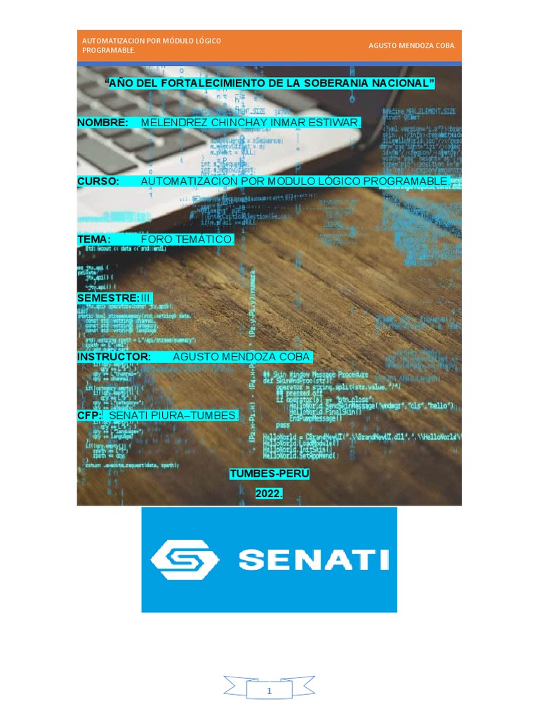 Foro Tematico Automatizacion Por PLC III Semestre. | PDF | Lenguaje de programación ...
