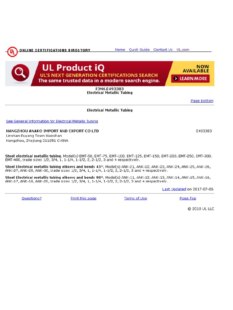 E.F. Certificado UL | PDF