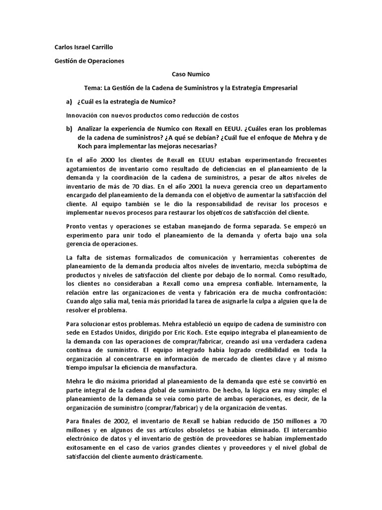 NUMICO | PDF | Planificación | Inventario
