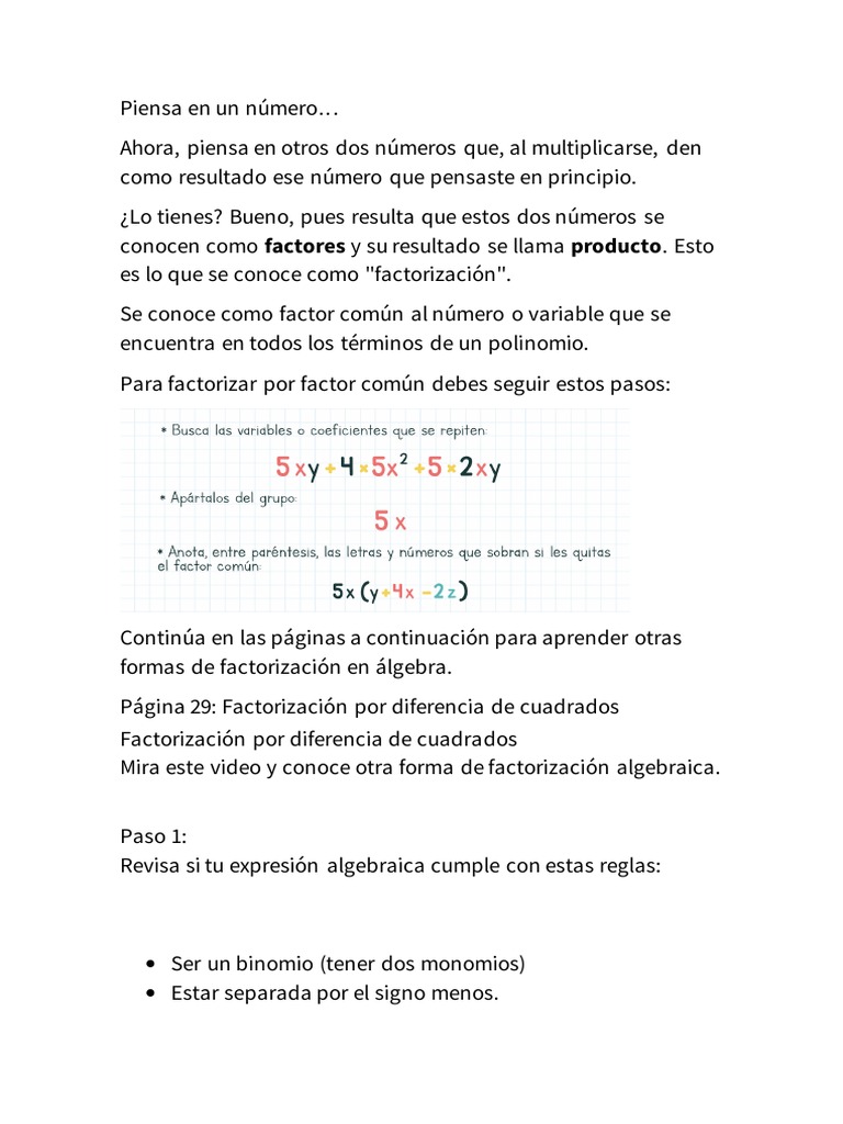 Factor Comun | PDF | Factorización | Ecuaciones