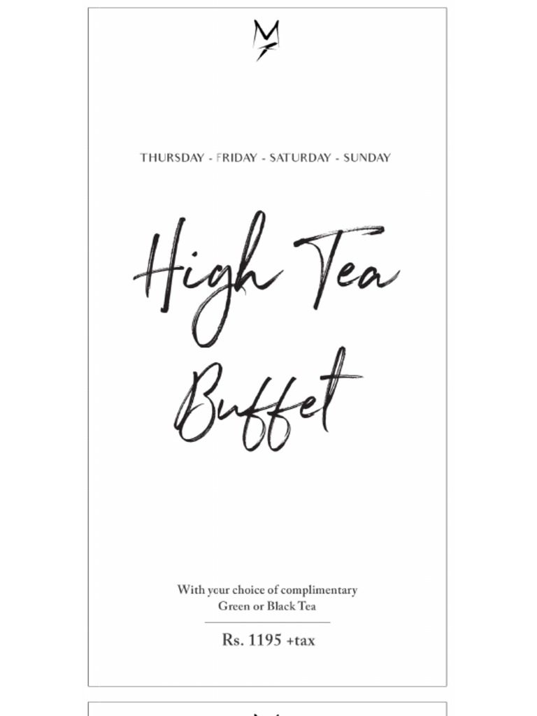 Hi Tea Menu | PDF