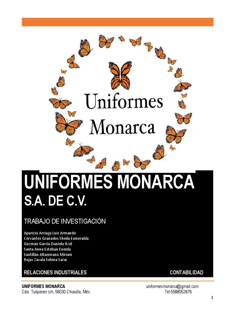 Uniformes Monarca S.A. de C.V | PDF | Calidad (comercial) | Contabilidad Uniformes Monarca S.A. de C.V | PDF | Calidad (comercial) | Contabilidad