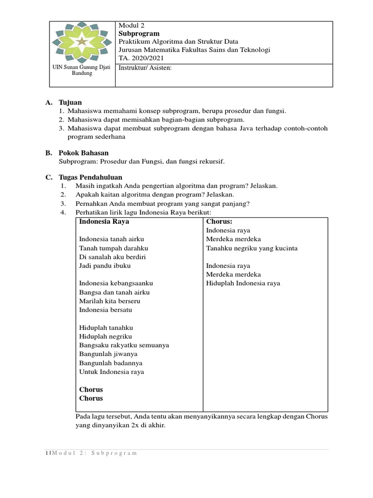 Salinan Modul 2 Subprogram | PDF