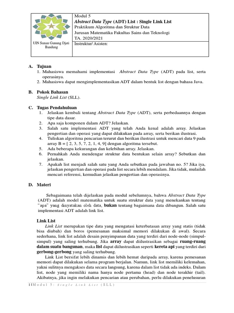 Salinan Modul 5 Single Link List (SLL) | PDF