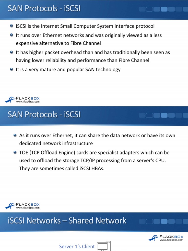 02-14 SAN Protocols - iSCSI Overview | PDF | Network Interface Controller | Computer Network