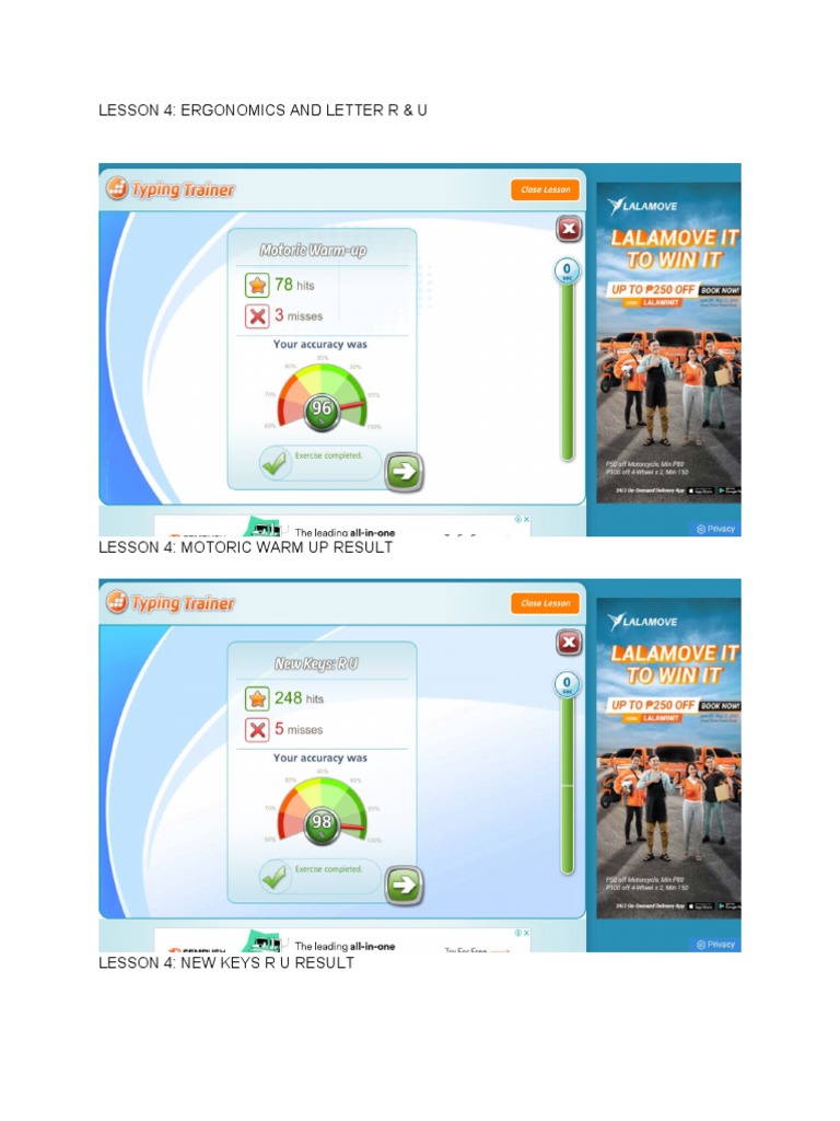 LESSON 4 Typing Test | PDF