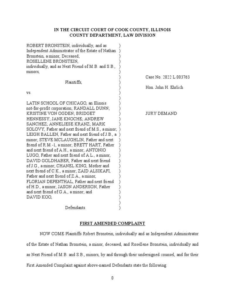 Bronstein Amended Complaint | PDF | Cyberbullying | Bullying
