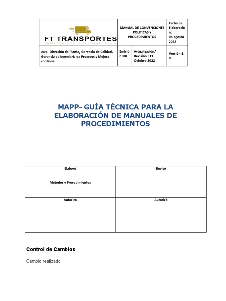 Guía Técnica para Manuales de Procedimientos | PDF | Información | Business