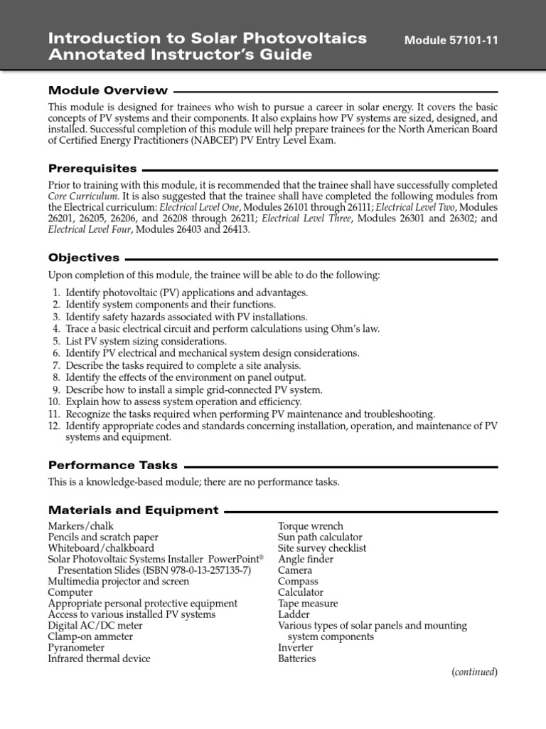 Solar PV Systems Installer Qualifications | PDF | Photovoltaic System ...
