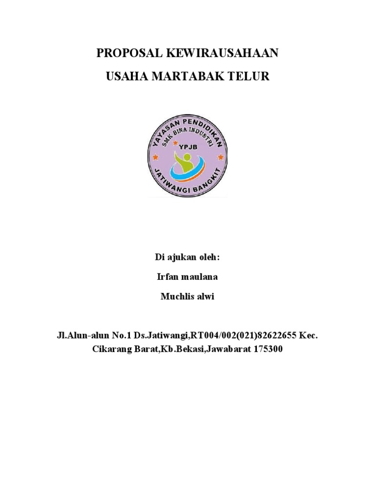 Proposal Usaha Martabak Telur Irfan Maulana | PDF