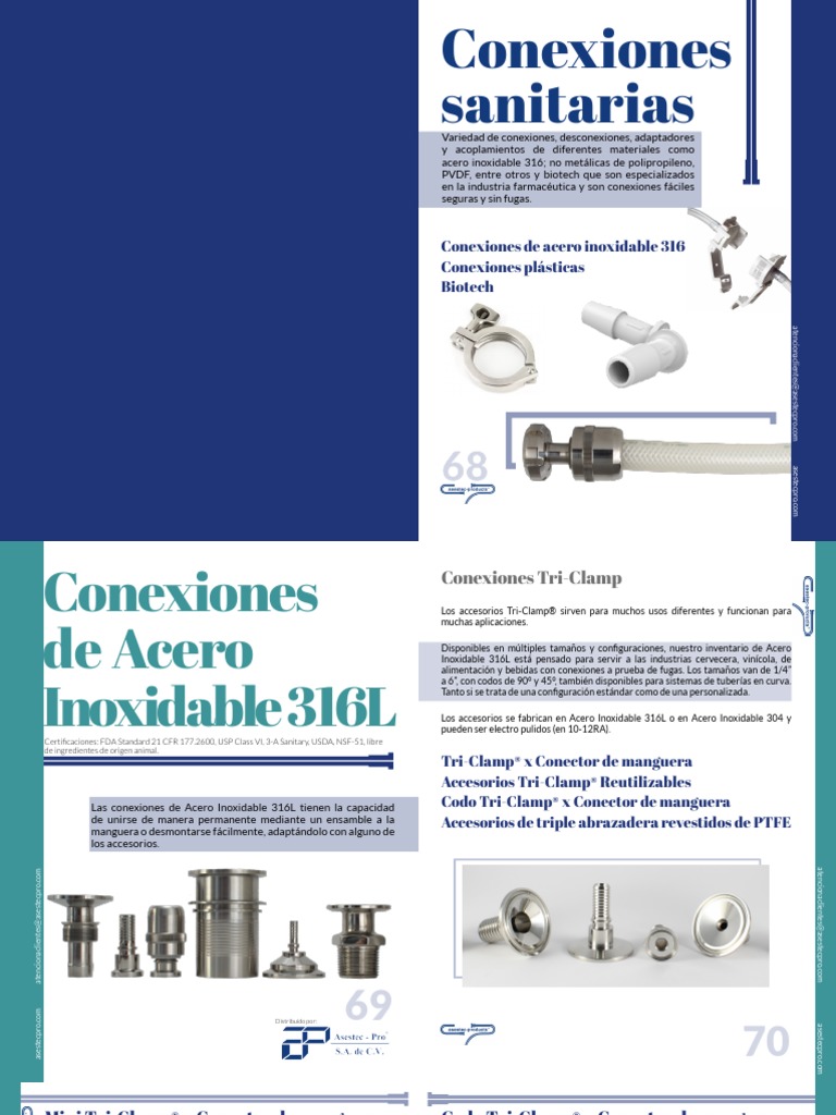 Conexiones Sanitarias Asestec Pro | PDF | Tubería (transporte de fluidos) | Materiales