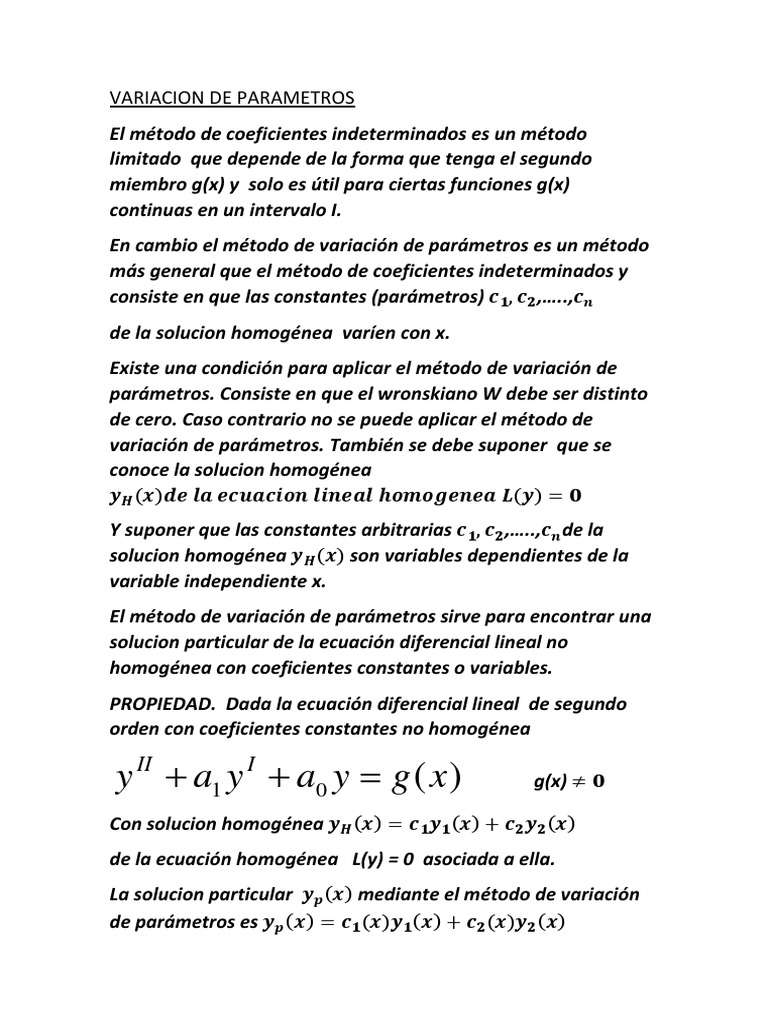Parametro | PDF | Ecuaciones | Ecuaciones diferenciales