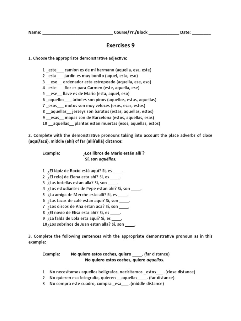 Exercise Unit 9 | PDF | Hogar, jardinería y bricolaje