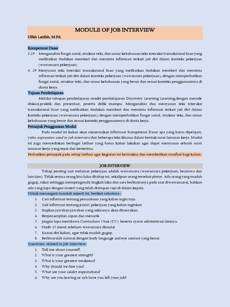 3.29 Job Interview | PDF