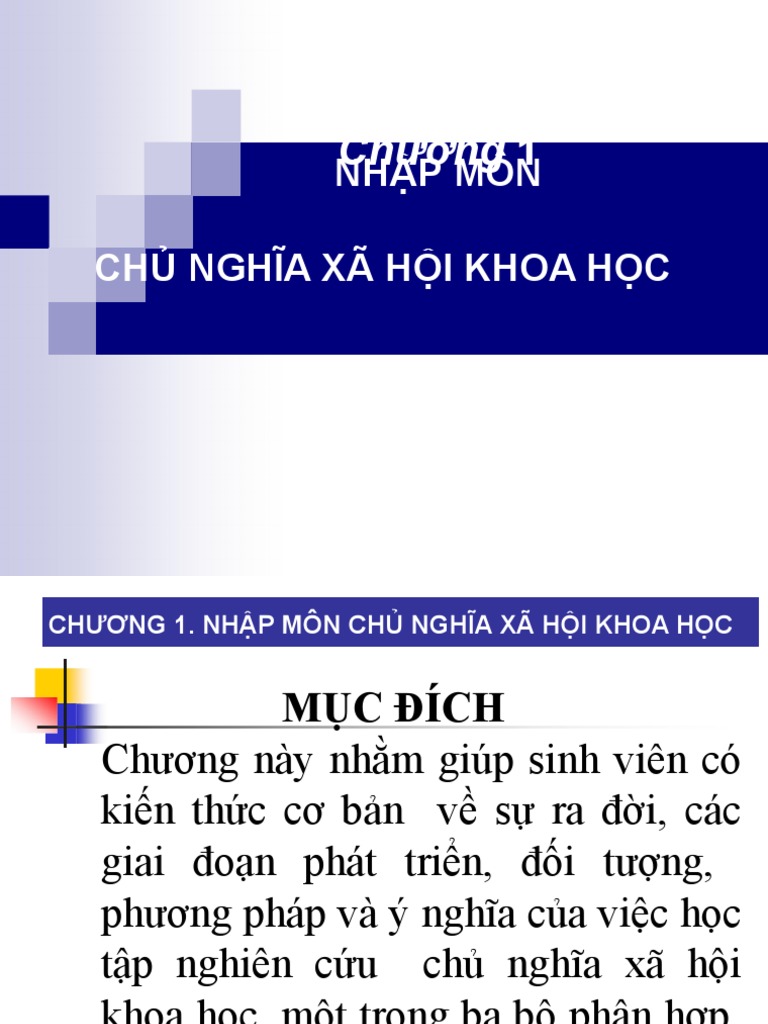 (Summer 2021) Chu Nghia Xa Hoi Khoa Hoc - Chuong 1 2 | PDF