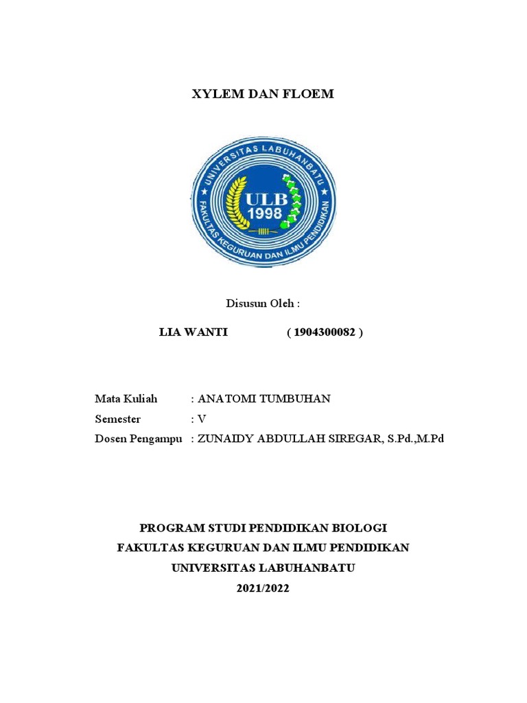 Anatomi Xylem dan Floem Tumbuhan | PDF | Griya & Taman | Sains & Matematika
