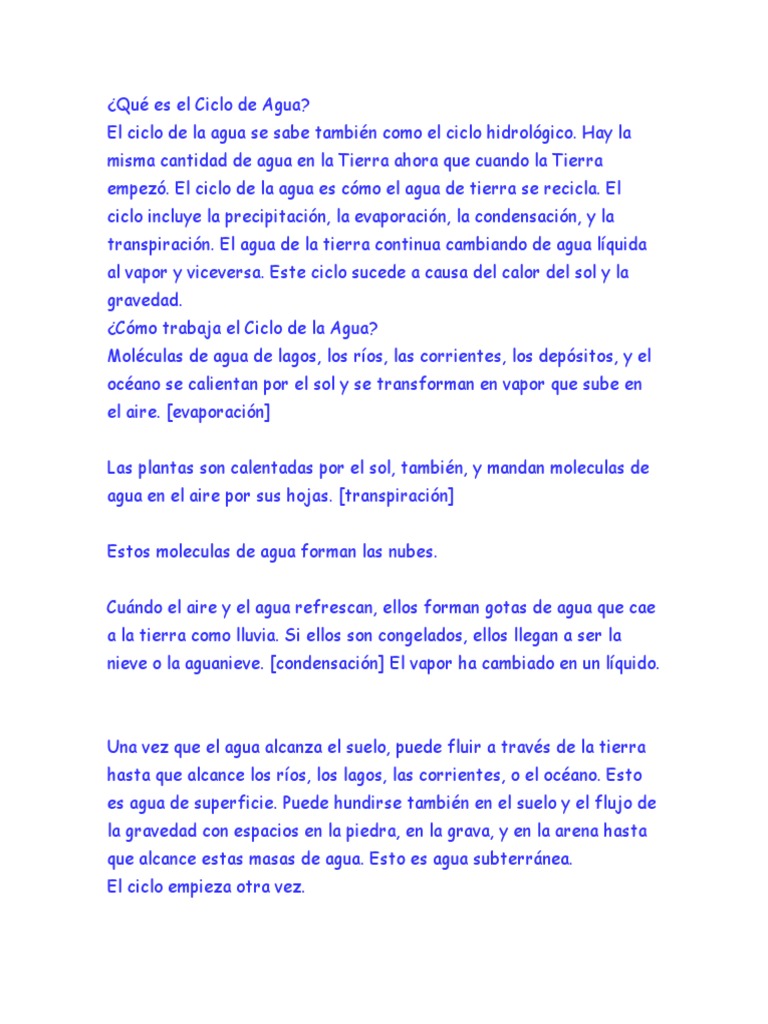 Ciclo Del Agua | PDF