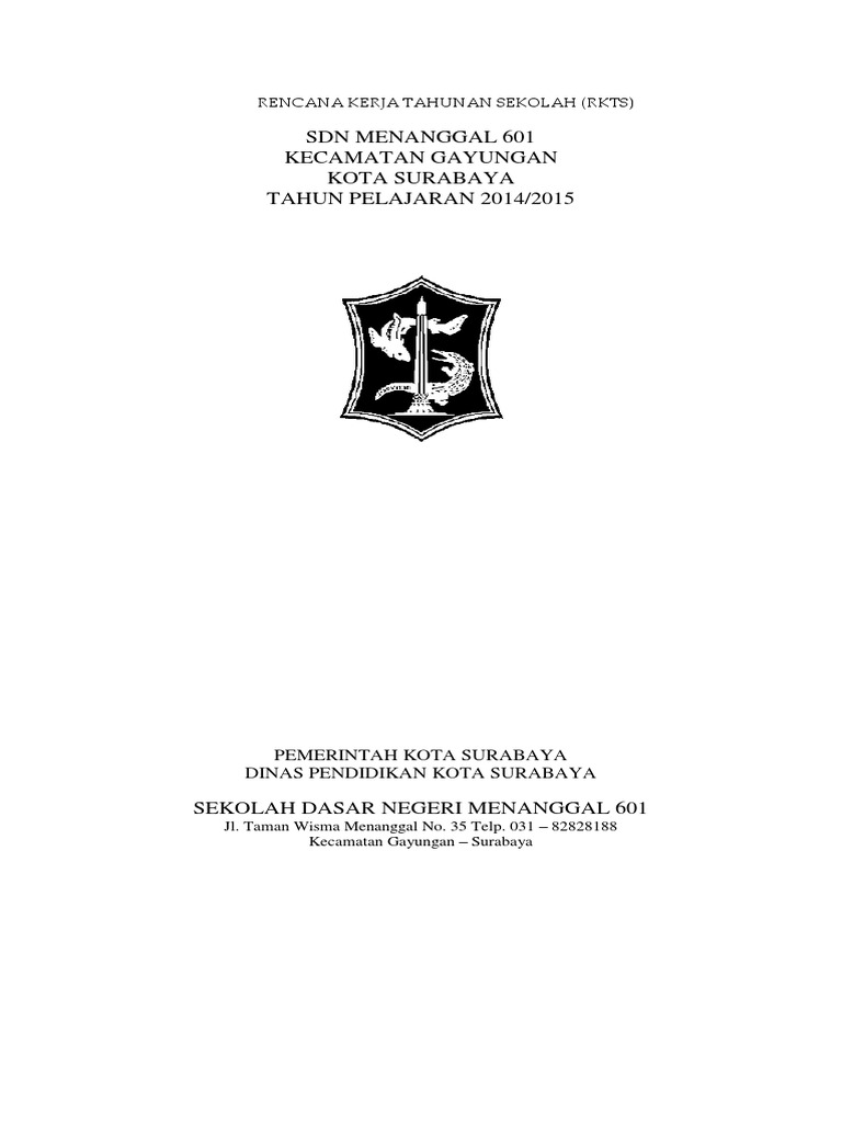 Contoh Rencana Kerja Tahunan (RKT) Sekolah Jenjang SD 1 | PDF