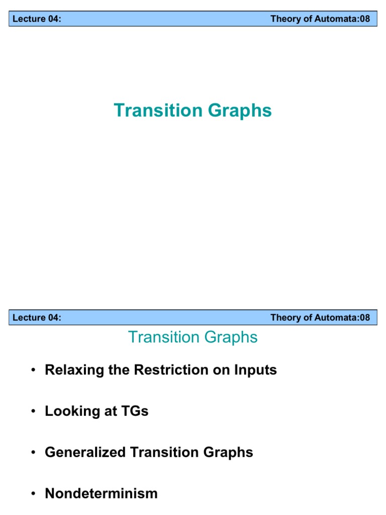 Lec 4 Transition Graphs | PDF | Automata Theory | String (Computer Science)