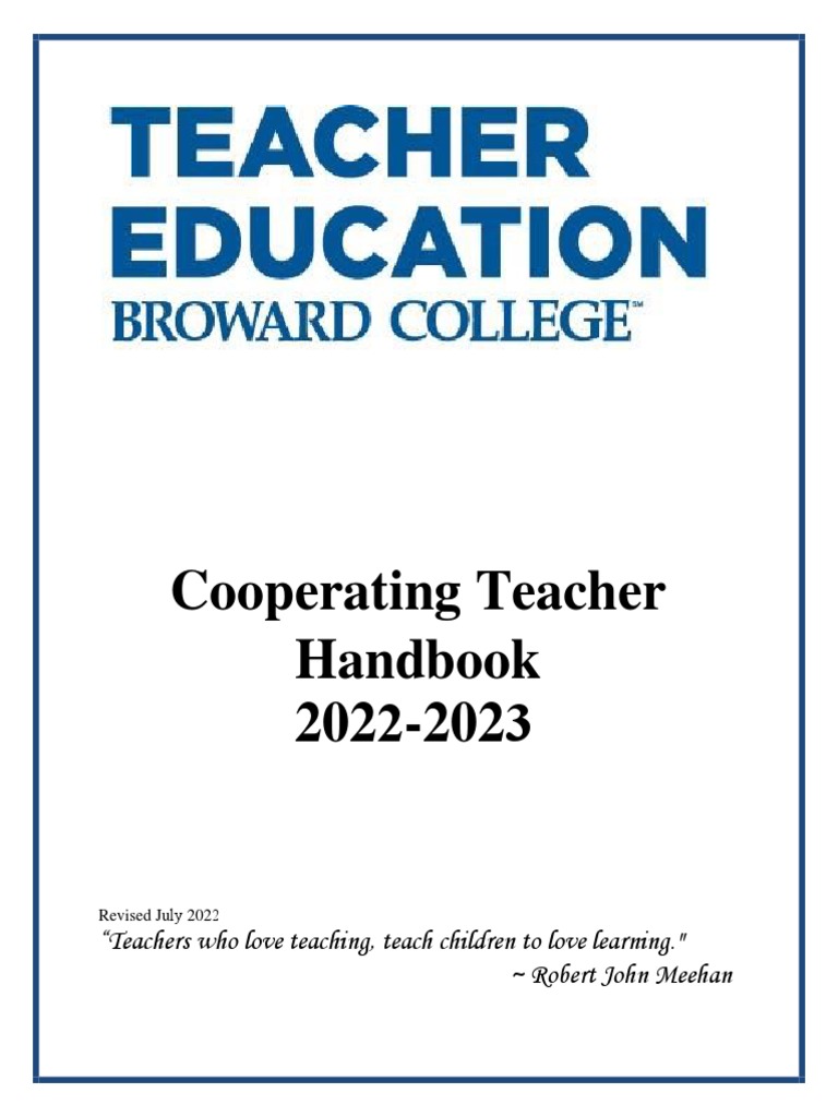 Cooperating Teacher Handbook 2022-2023 | PDF | Educational Assessment ...
