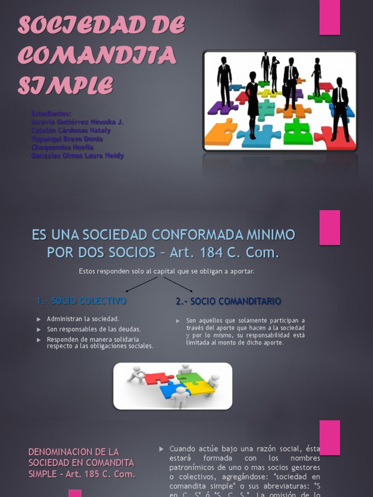 Sociedad en Comandita Simple: Características y Funcionamiento | PDF | Sociedad General ...