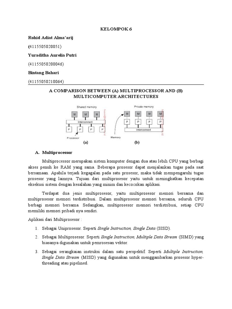 Sister - Comparison Between Multiprocessor and Multicomputer ...