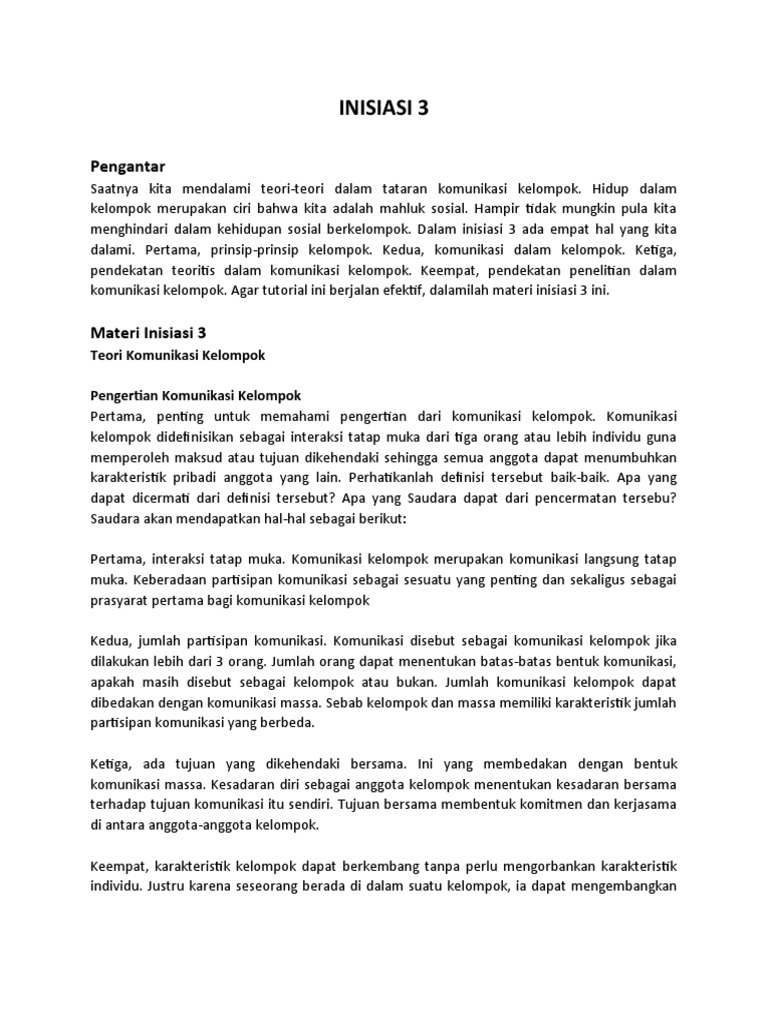 Inisiasi 3 | PDF | Karier & Perkembangan | Pengembangan Diri